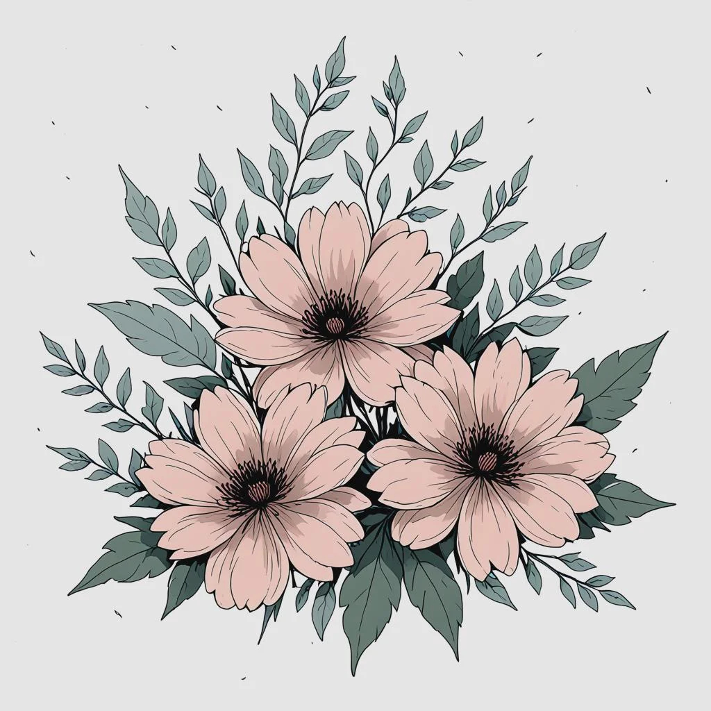 This image is a digital drawing with exquisite flo... | Midjourney官网_AI ...